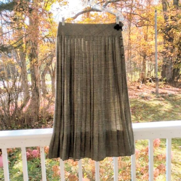 Unique Vintage | Skirts | Vintage Cullinane Plaid Pleated Skirt Sz Midi ...